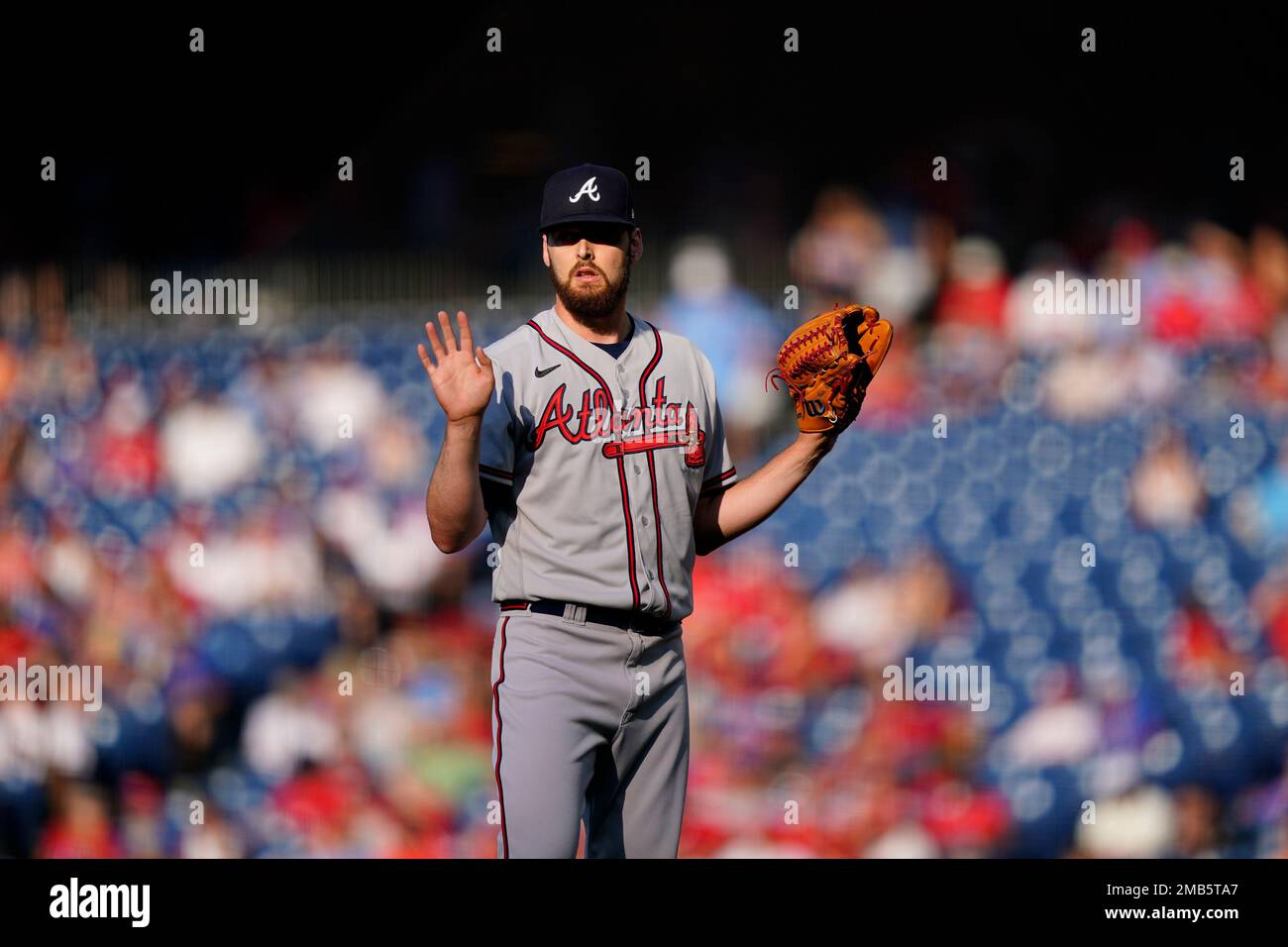 Atlanta Braves' Ian Anderson plays during a baseball game, Thursday ...