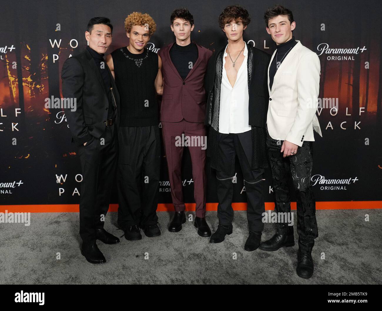 (L-R) WOLF PACK Cast - Lanny Joon, Armani Jackson, Zack Nelson, Tyler ...