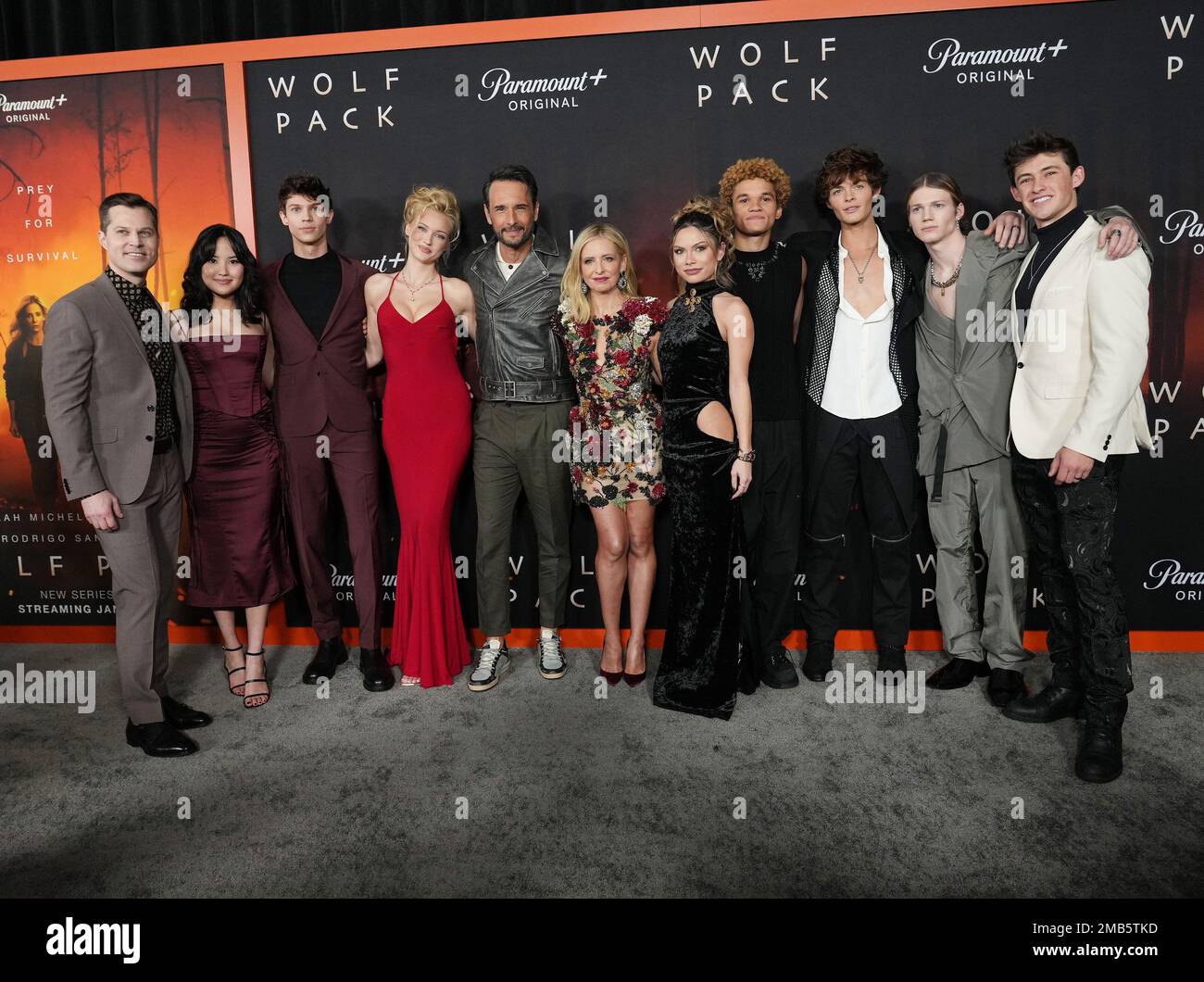 (L-R) WOLF PACK Cast - John Patrick Jordan, Stella Smith, Zack Nelson, Chloe Rose Robertson ...