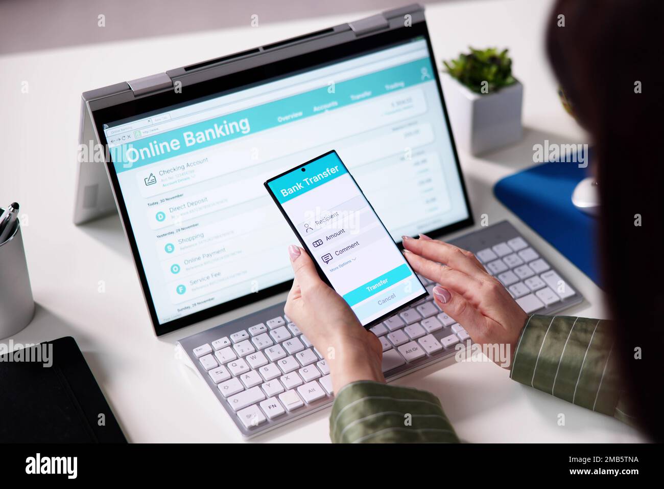 Online Bank Ecommerce Money Transfer 2 Factor Authentication Stock ...