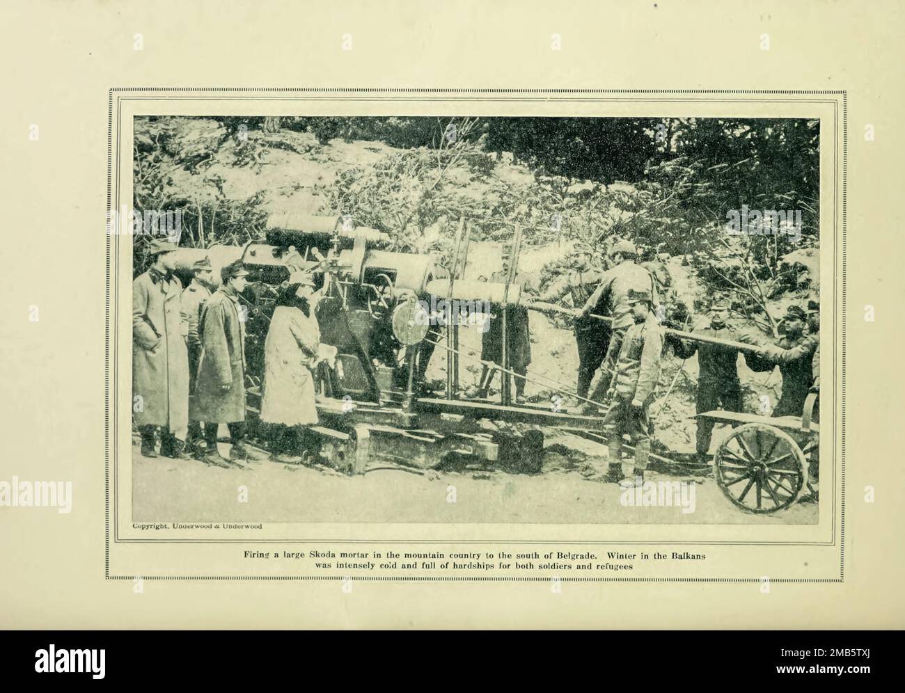 Firing a Skoda Mortar in the Mountain Country near Belgrade from the ...