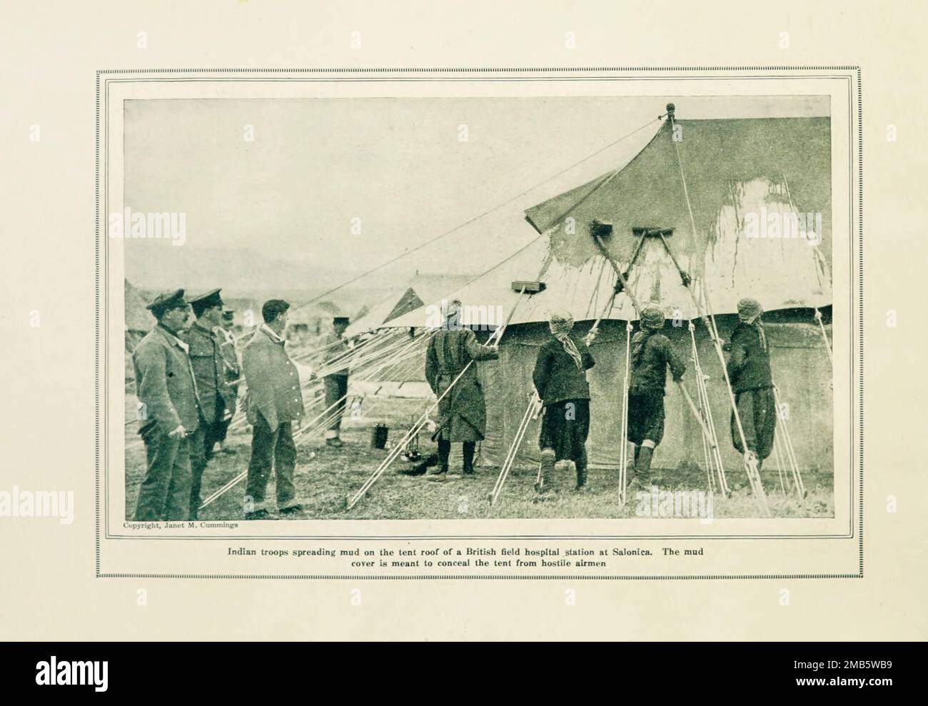 British Indians Spreading Mud on the Roof of a Hospital Tent from the ...