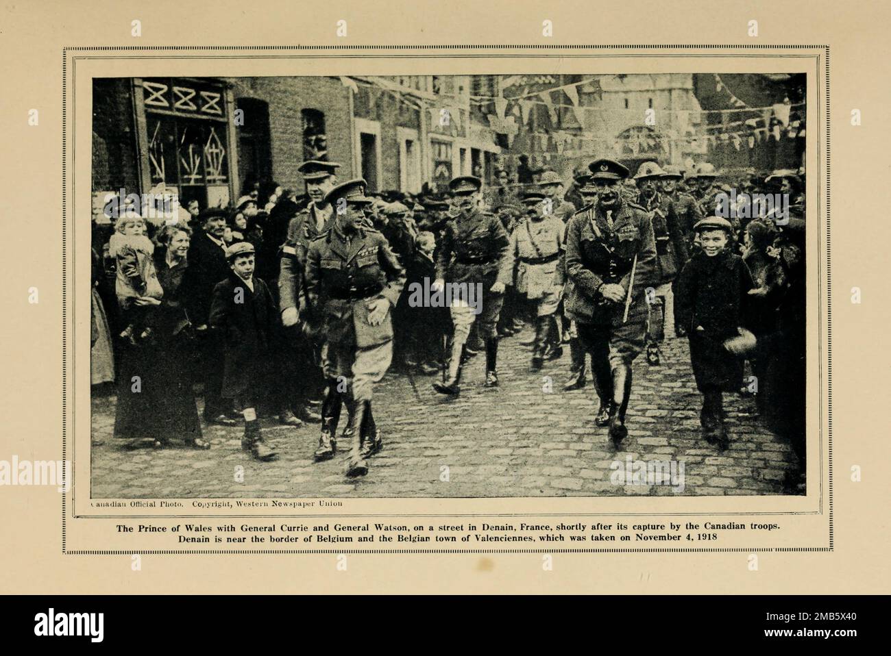 Prince of Wales, General Currie and General Watson at Denain from the ...