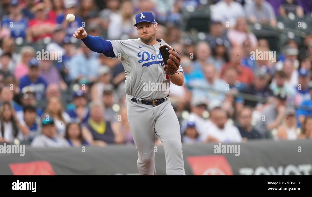 Los Angeles Dodgers third baseman Max Muncy (13) during the first ...