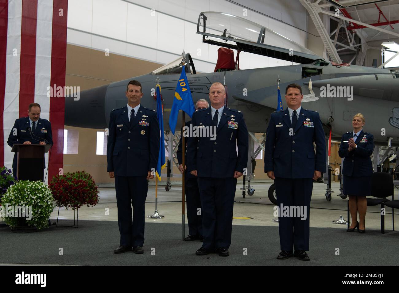 (From left) U.S. Air Force Col. David ‘Moon’ Halasi-Kun, 104th Fighter ...