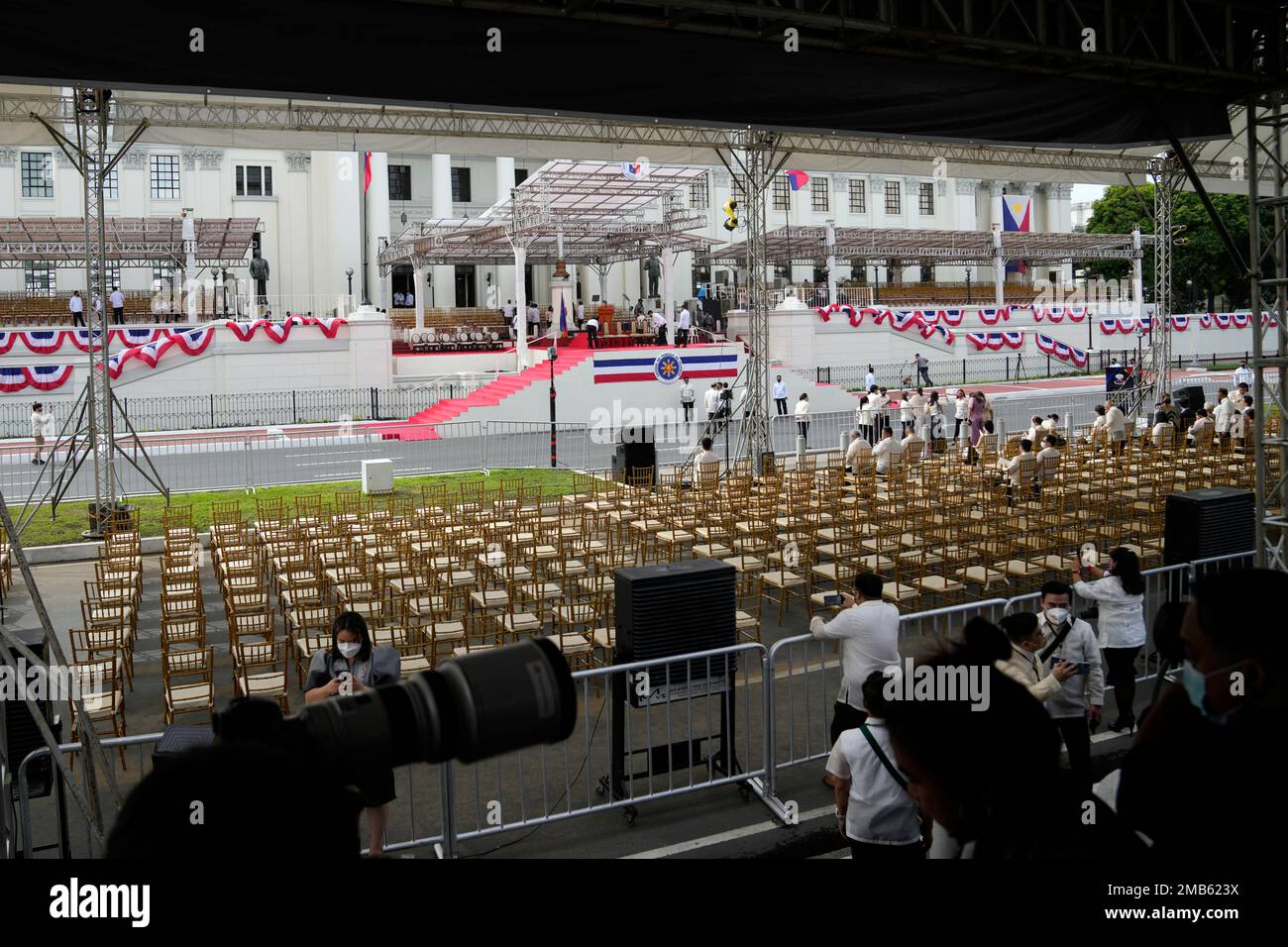Preparation work for the venue of the inauguration ceremony of ...