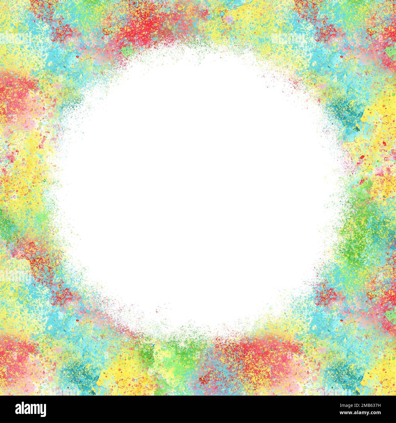 Hand-drawn watercolor frame with colorfull background. A part of the ...