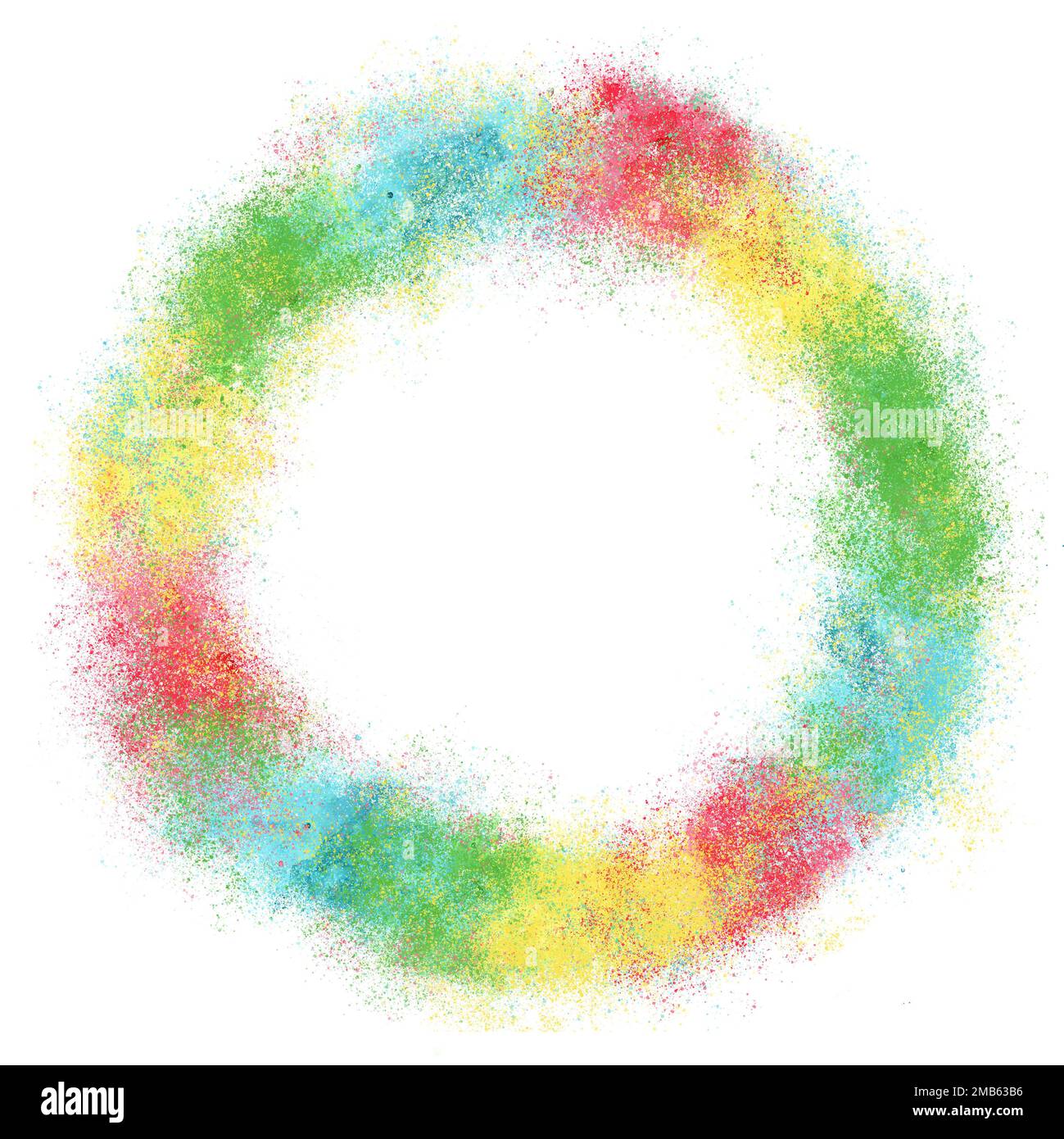Hand-drawn watercolor circle with colorfull background. A part of the ...