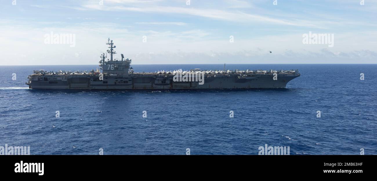 The U.S. Navy aircraft carrier USS Ronald Regan (CVN 76) is underway in ...