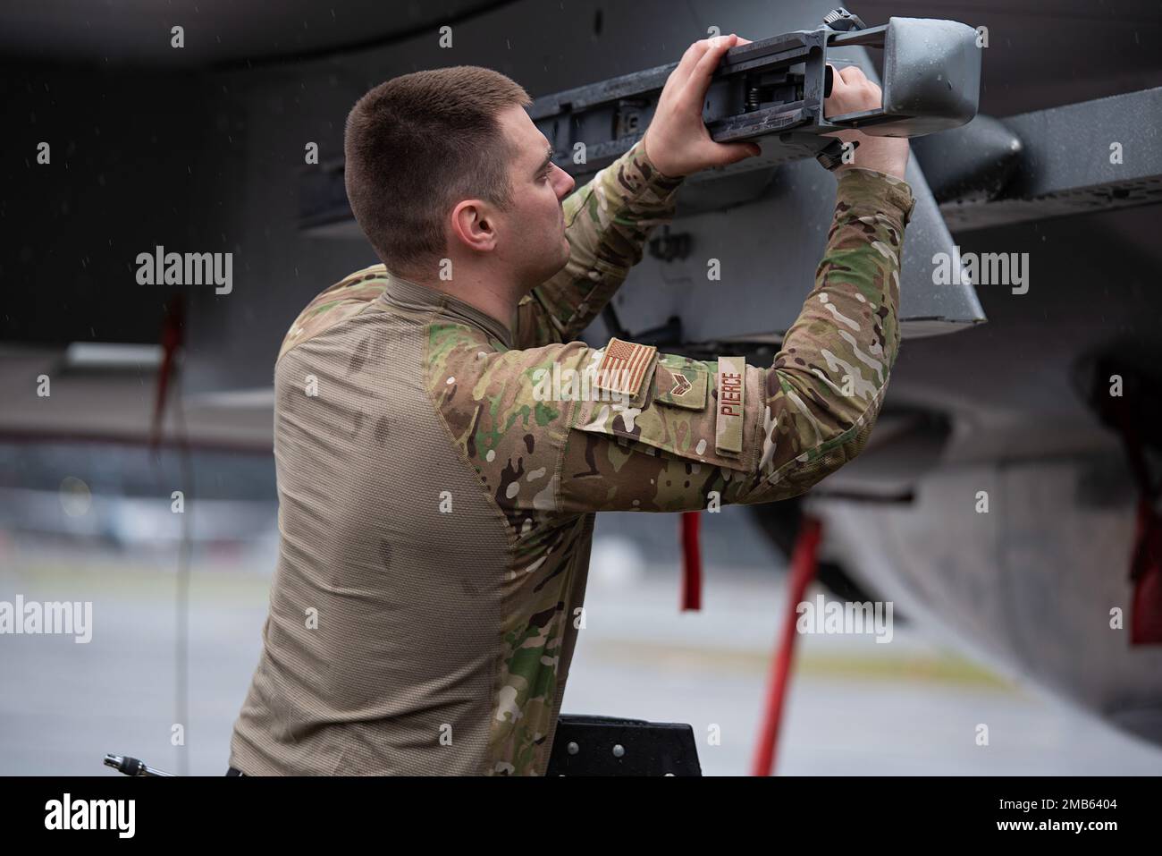 Senior Airman Cameron Pierce, a weapons loader with the 142nd Aircraft ...