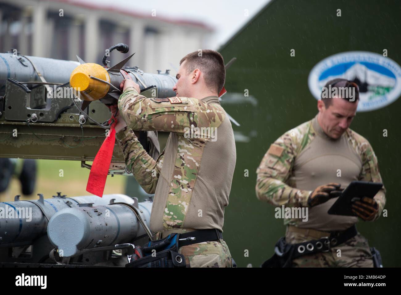 Senior Airman Cameron Pierce, a weapons loader with the 142nd Aircraft ...