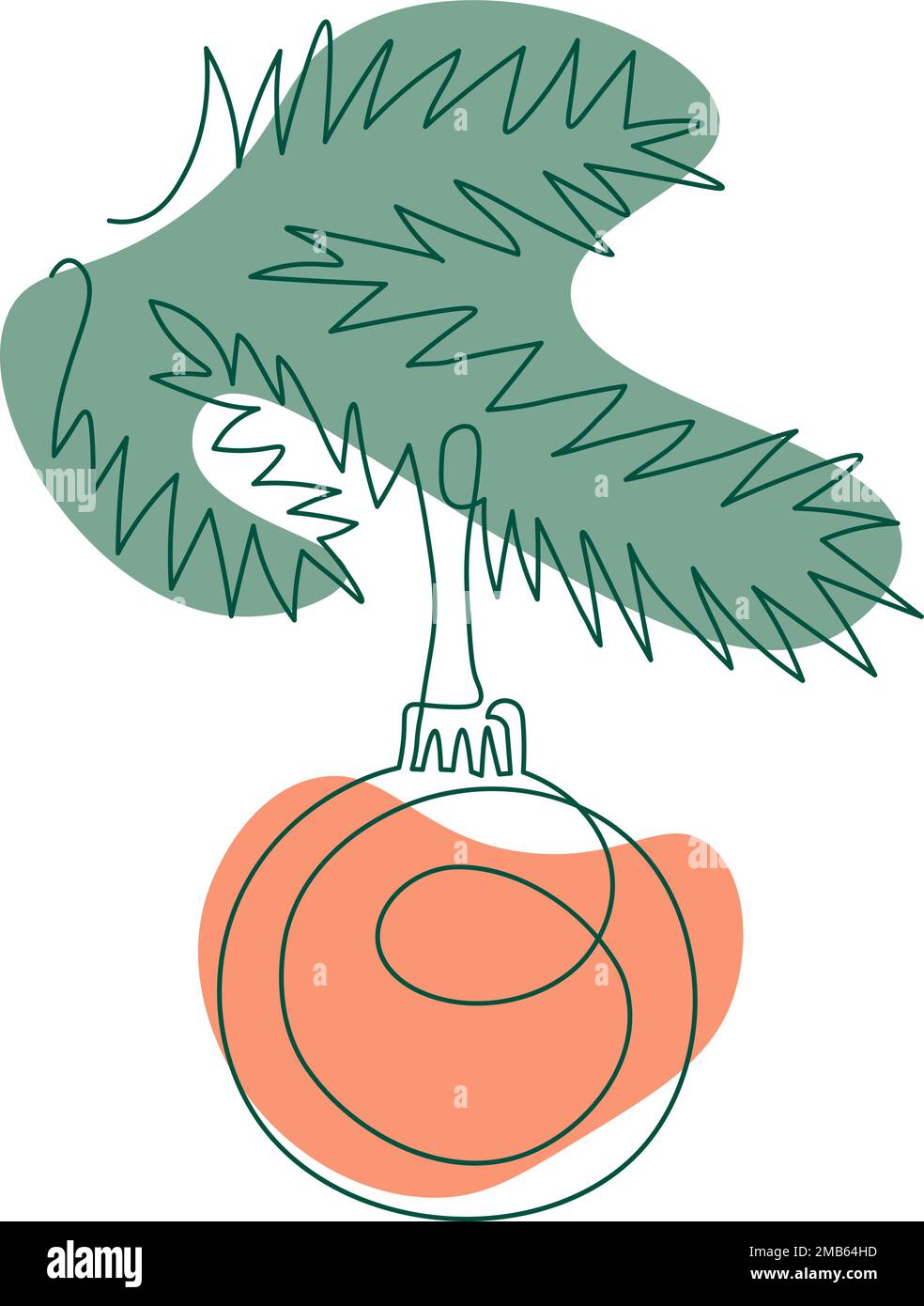 Christmas ball hanging tree in Stock Vector Images - Alamy