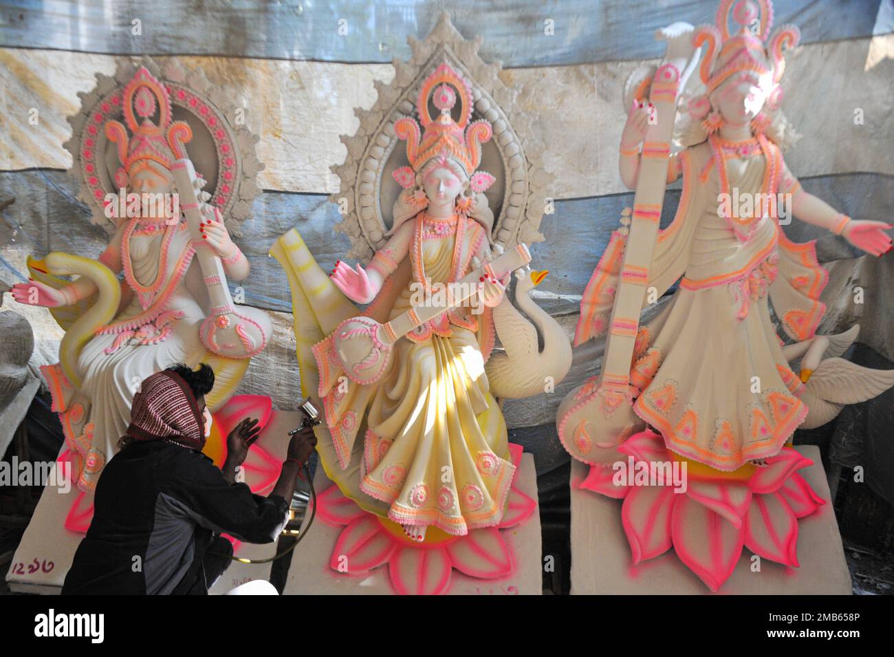 Non Exclusive: Sylhet, Bangladesh: Saraswati Puja, one of the religious ...