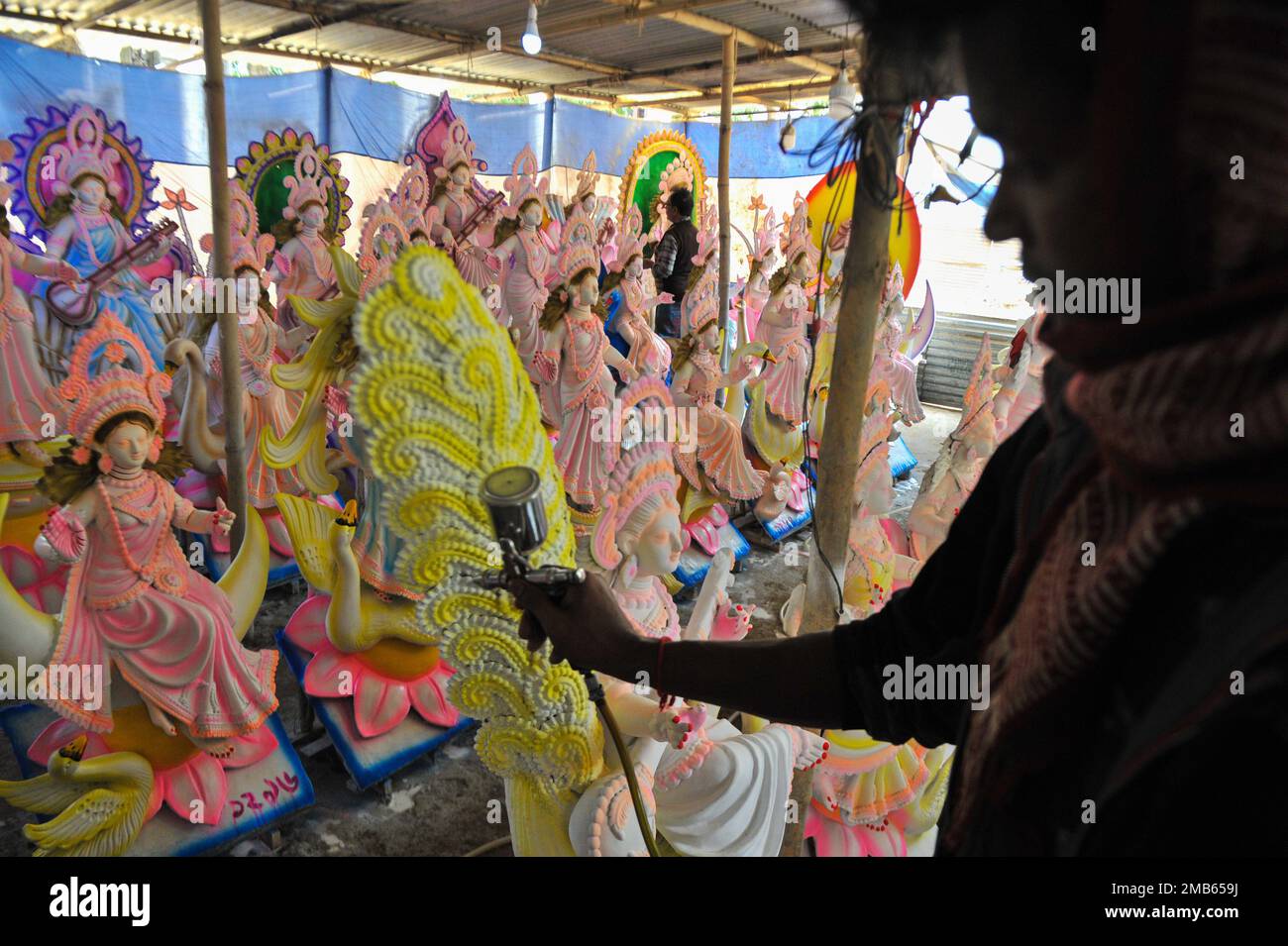 Non Exclusive: Sylhet, Bangladesh: Saraswati Puja, one of the religious ...