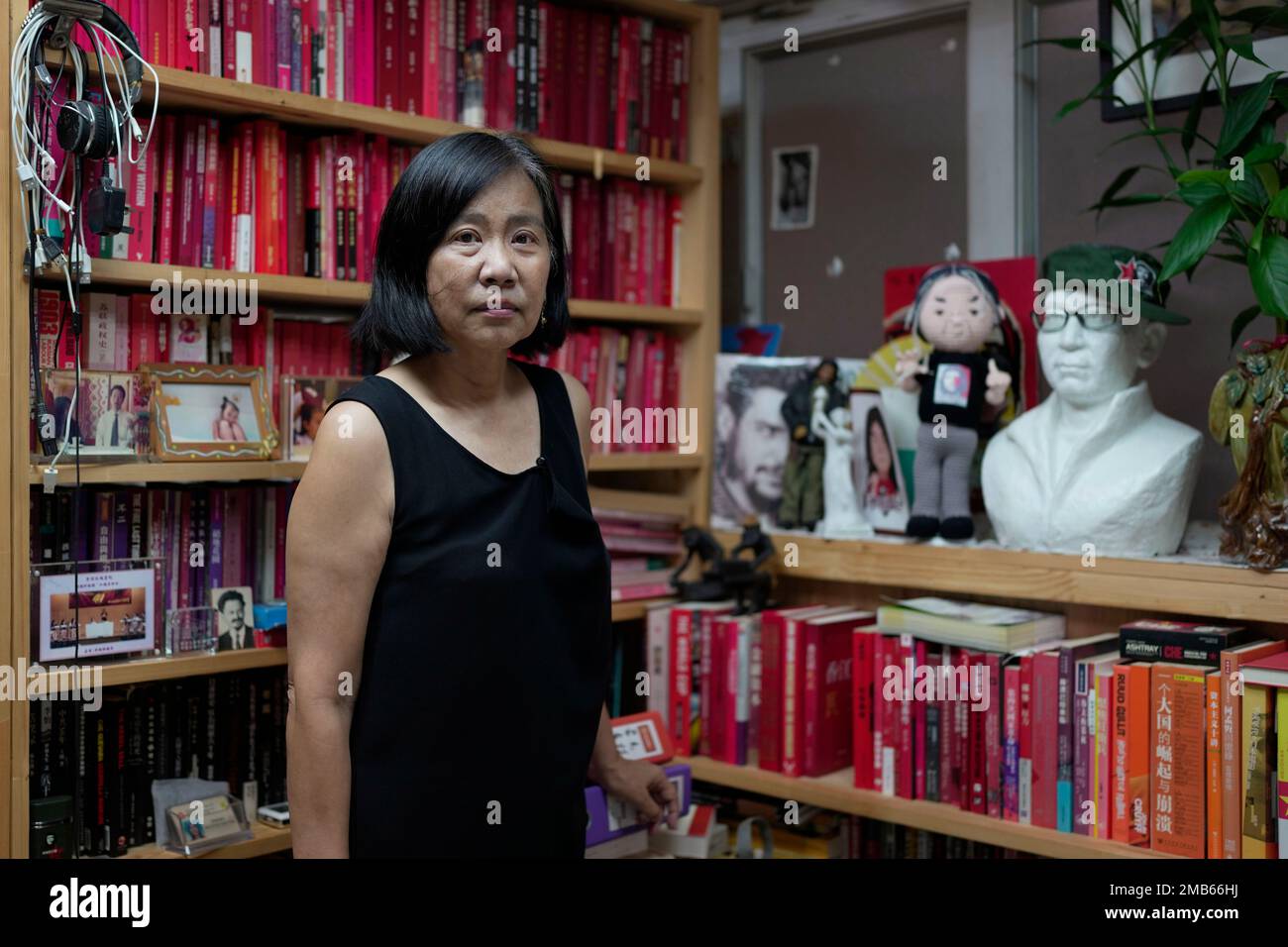 Chan Po-ying, a 66-year-old veteran pro-democracy activist, poses ...