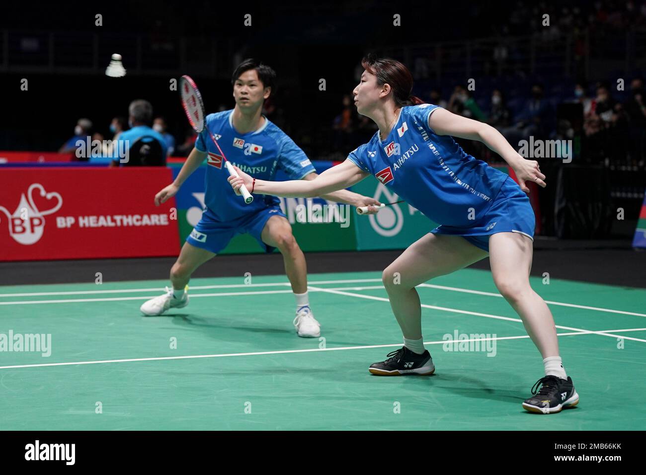 Arisa Higashino, right, and Yuta Watanabe of Japan compete against ...