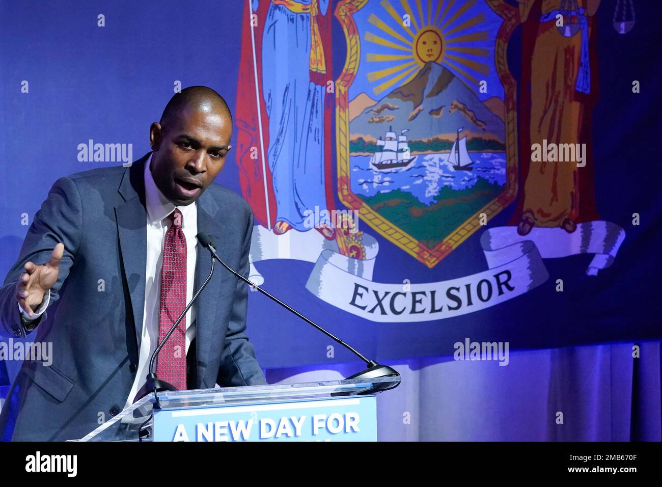 New York lieutenant governor Antonio Delgado speaks during his primary ...