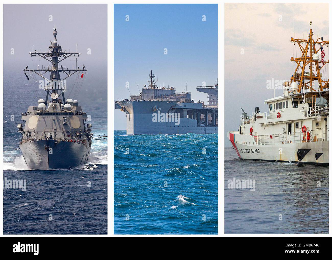Graphic photo collage of guided-missile destroyer USS Momsen (DDG 92 ...