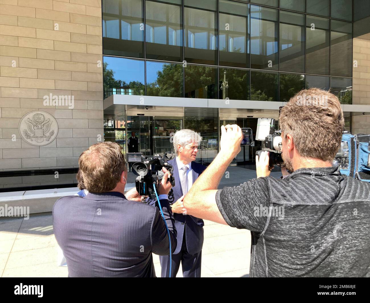 Former Republican U.S. Rep. Jeff Fortenberry of Nebraska talks to ...