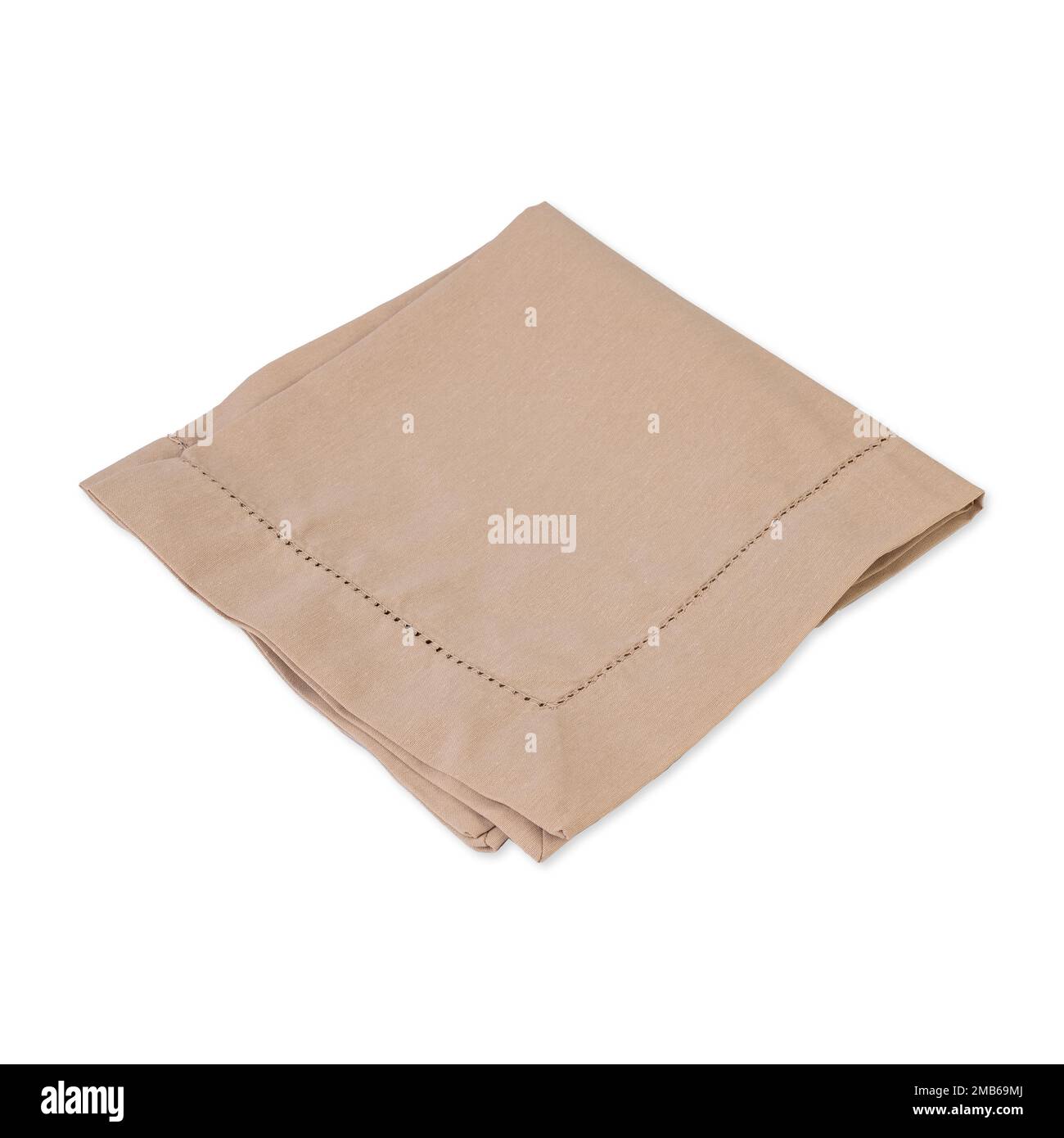 Folded brown tissue napkin isolated over white background Stock Photo ...