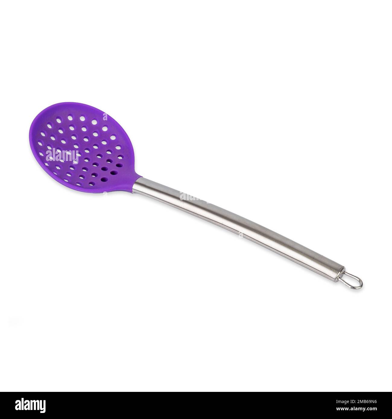 Purple and silver silicon skimmer spoon isolated over white background ...