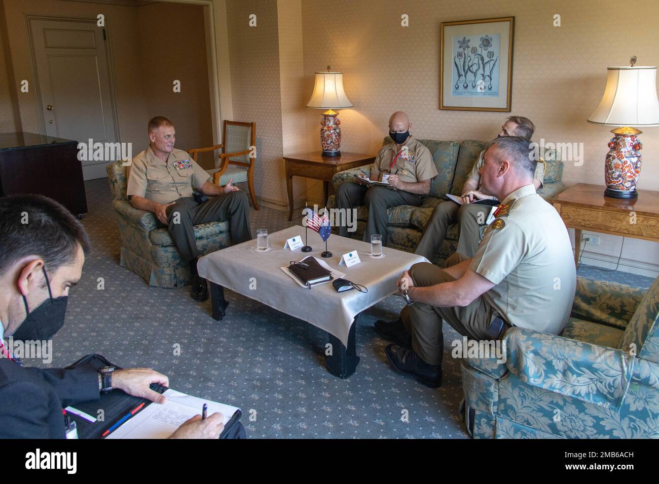 U.S. Marine Corps Lt. Gen. Steven R. Rudder, left, commander, U.S ...