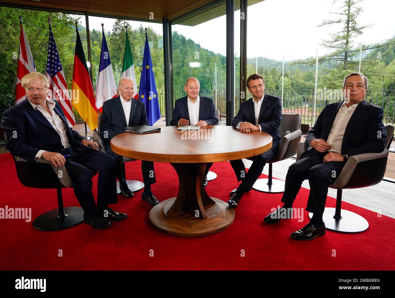 G7 leaders from left, British Prime Minister Boris Johnson, U.S ...