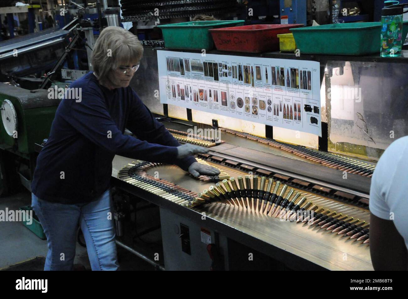 .50 Cal linked round inspection at Lake City Army Ammunition Plant, U.S ...