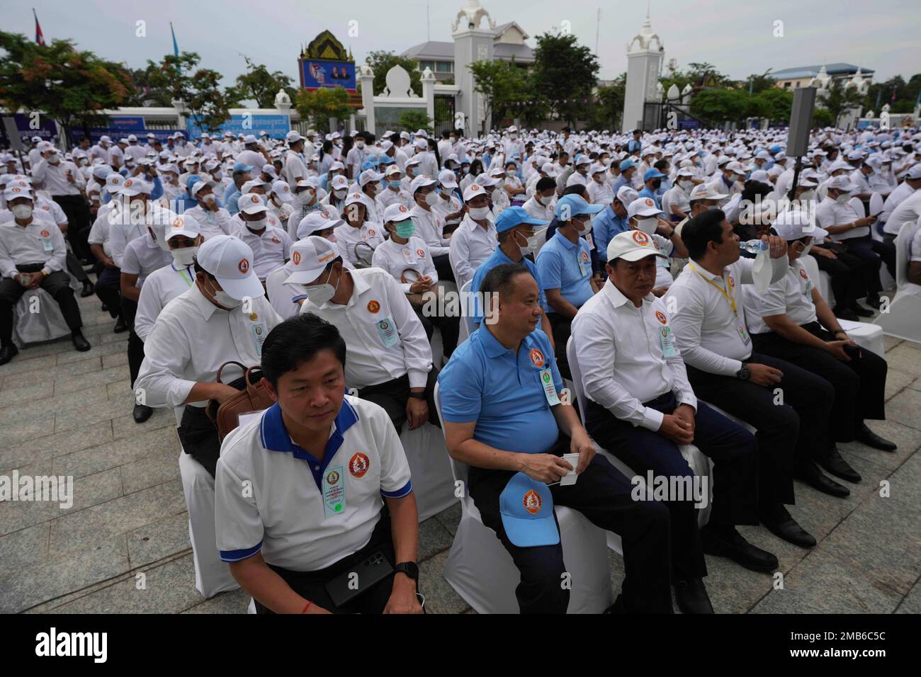 Cambodian People's Party (CPP) members attend a celebration to mark the ...