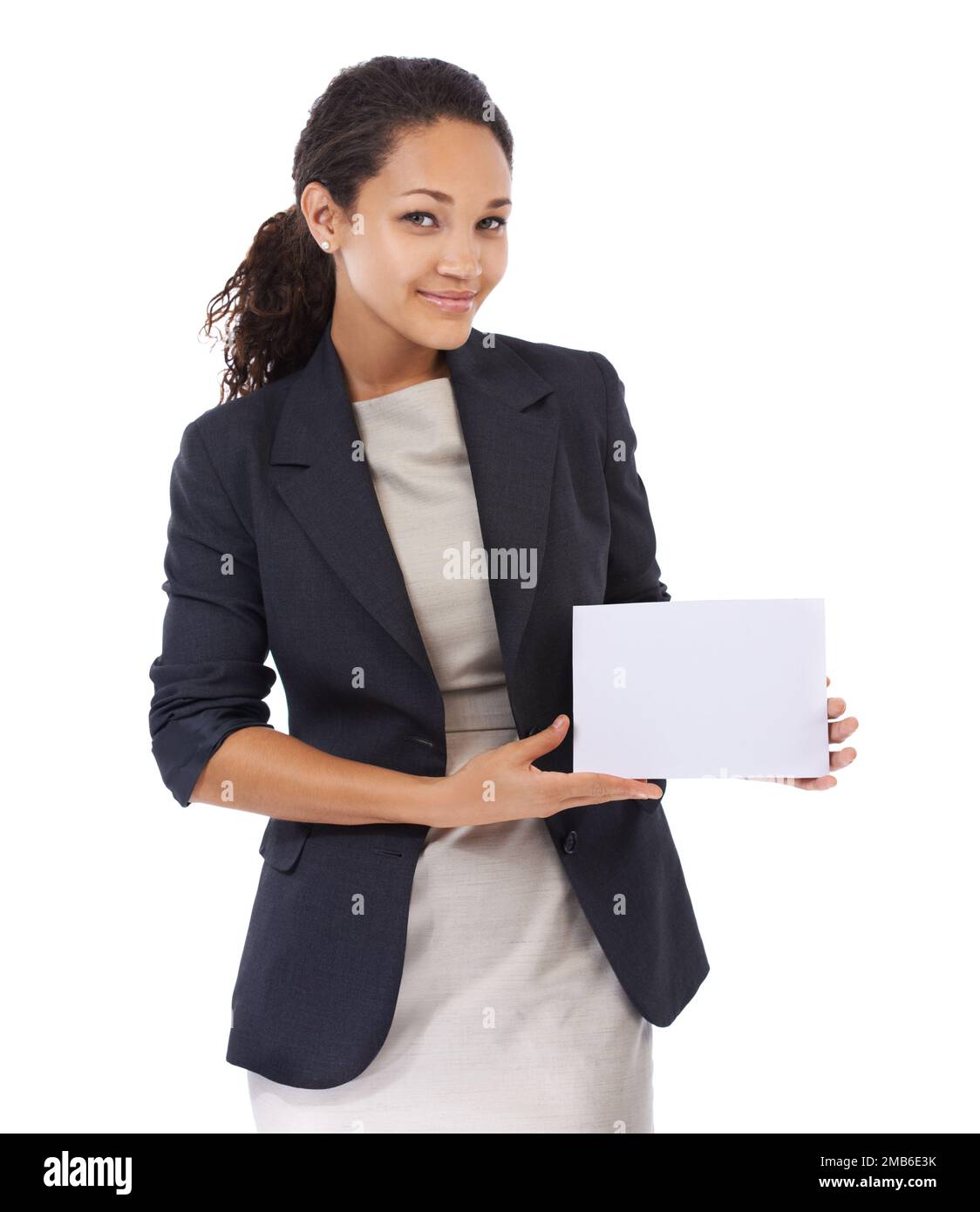 Mockup, portrait and black woman with poster for marketing campaign or ...