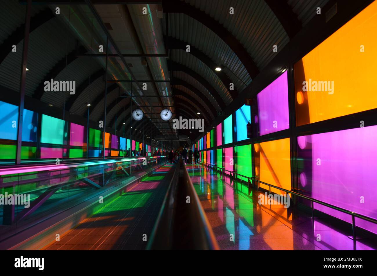 Colorful airport terminal in Barcelona Spain Stock Photo - Alamy