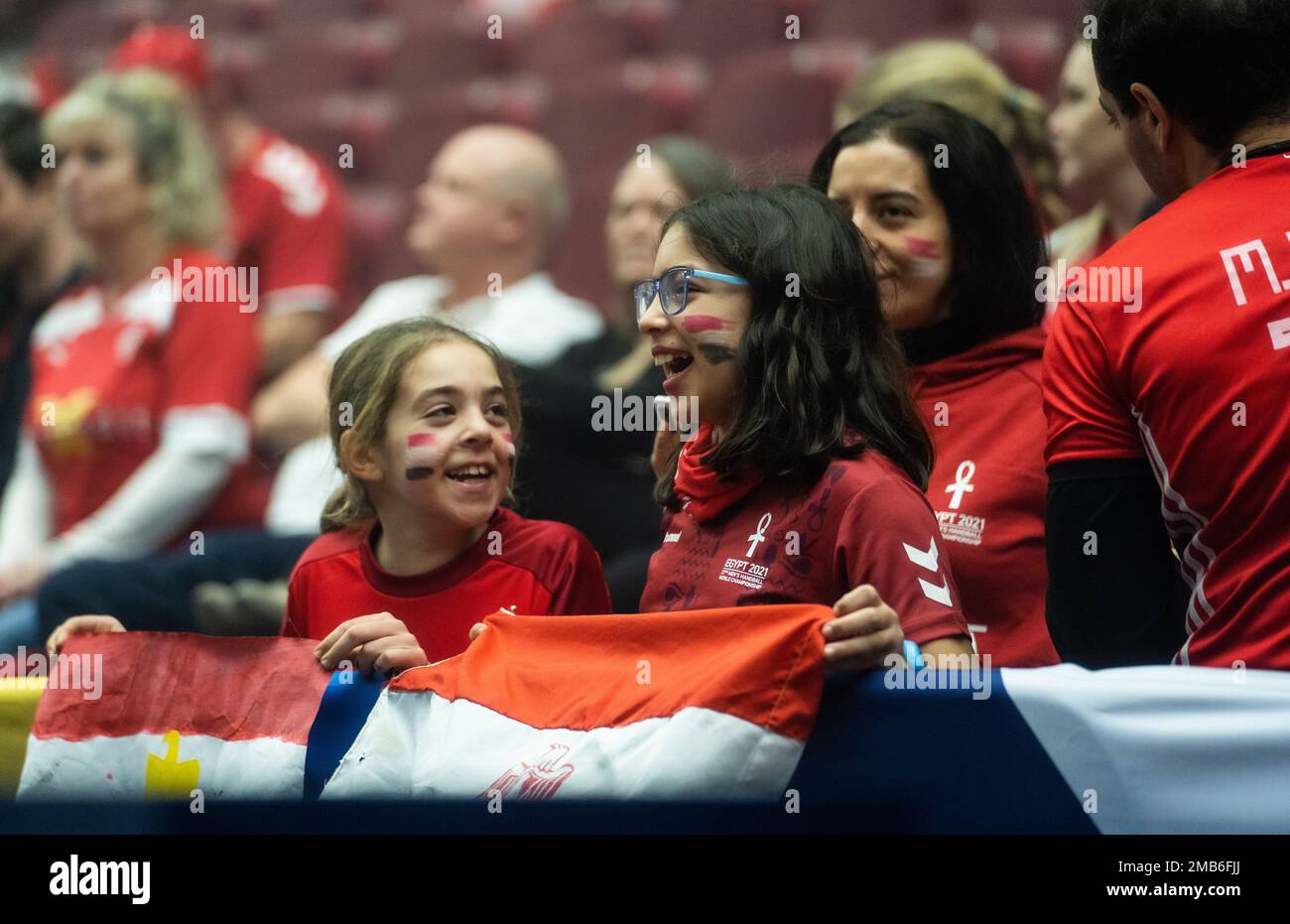 Malmo, Sweden. 19th Jan, 2023. Handball fans of Egypt seen on the ...