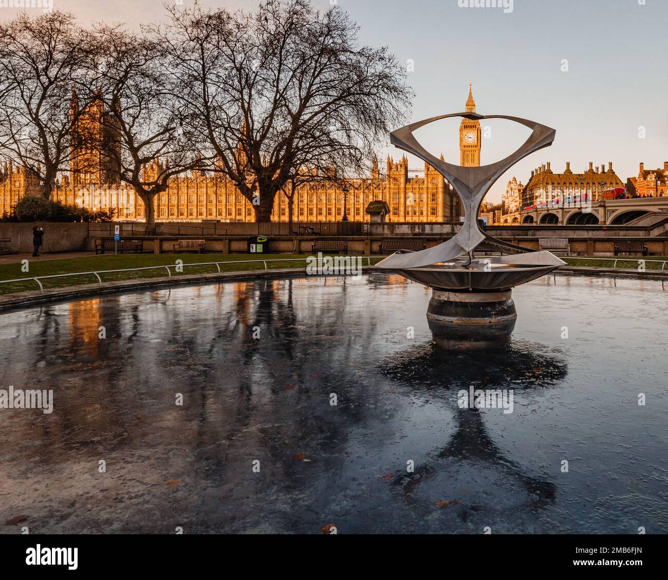 Kinetic sculpture and fountain, Revolving Torsion by the Russian-born ...