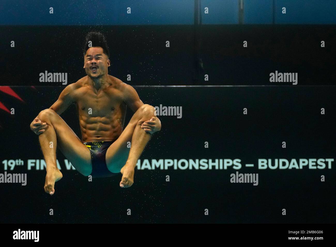 Sebastian Morales Mondoza of Colombia competes during the men's diving ...