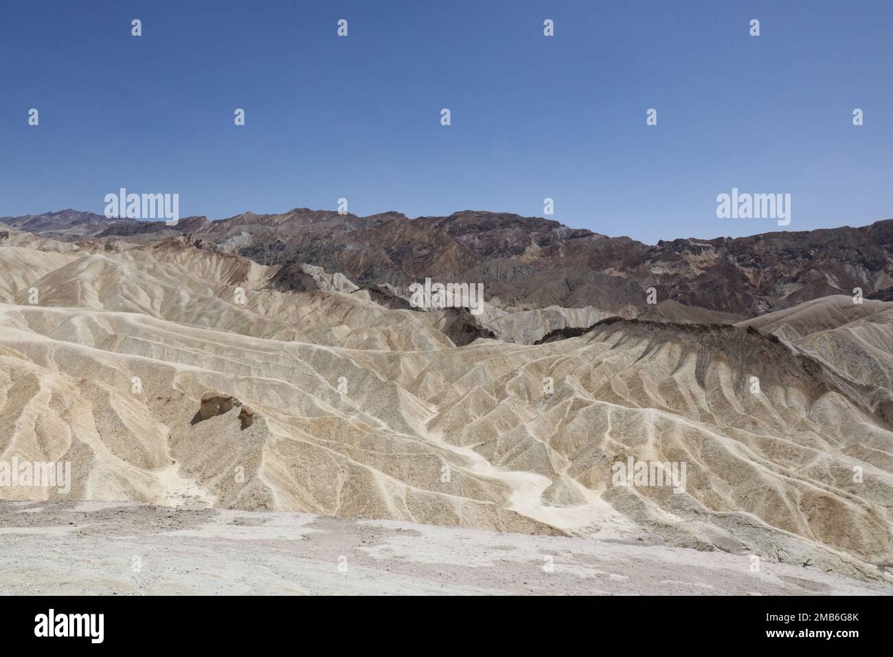 The desolate, barren, undulating landscape at Zabriskie Point in Death ...
