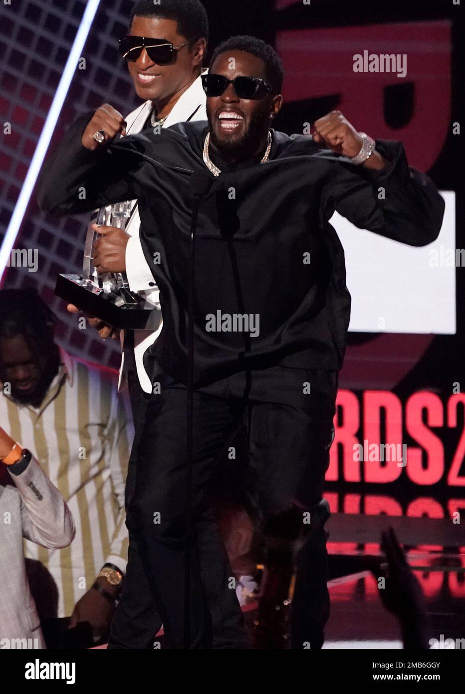 Sean "Diddy" Combs accepts the lifetime achievement award at the BET ...