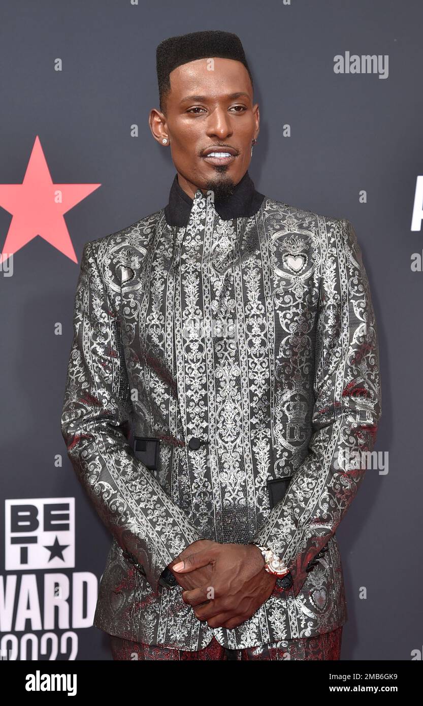 Dashaun Wesley arrives at the BET Awards on Sunday, June 26, 2022, at ...