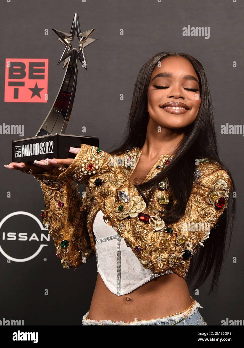 Marsai Martin poses in the press room with the youngstar's award at the ...