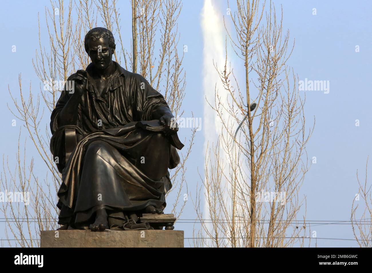 Statue. Jean-Jacques Rousseau. Ile Rousseau. Genève. Suisse. Europe ...
