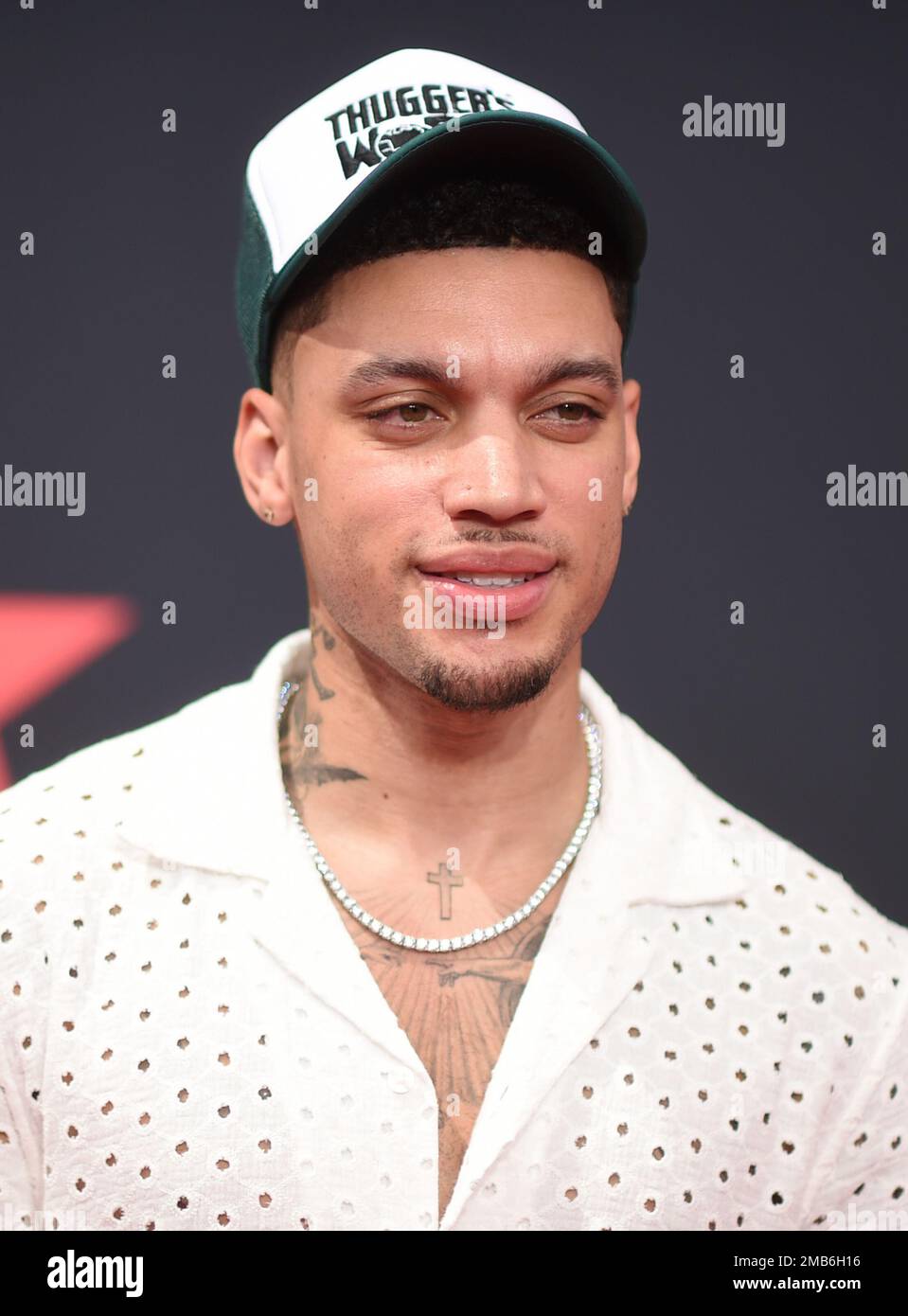 Zachary Larson arrives at the BET Awards on Sunday, June 26, 2022, at ...