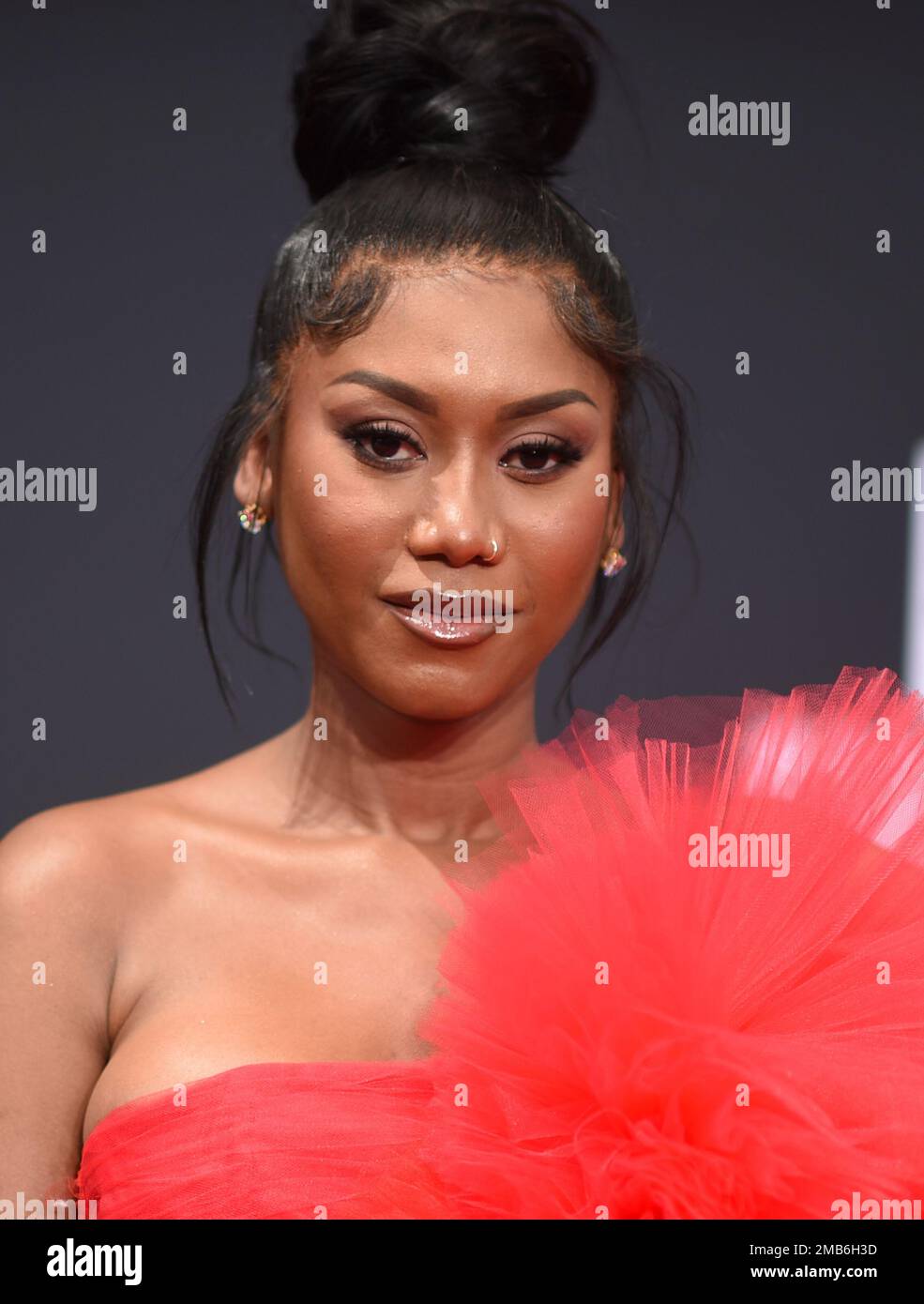 Muni Long arrives at the BET Awards on Sunday, June 26, 2022, at the ...