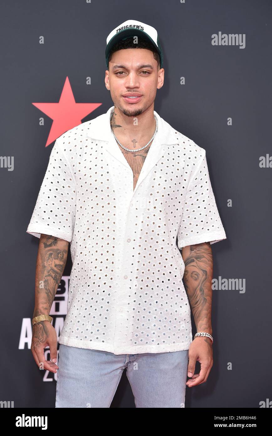 Zachary Larson arrives at the BET Awards on Sunday, June 26, 2022, at ...