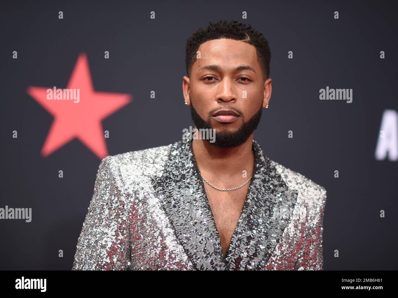 Jacob Latimore arrives at the BET Awards on Sunday, June 26, 2022, at ...