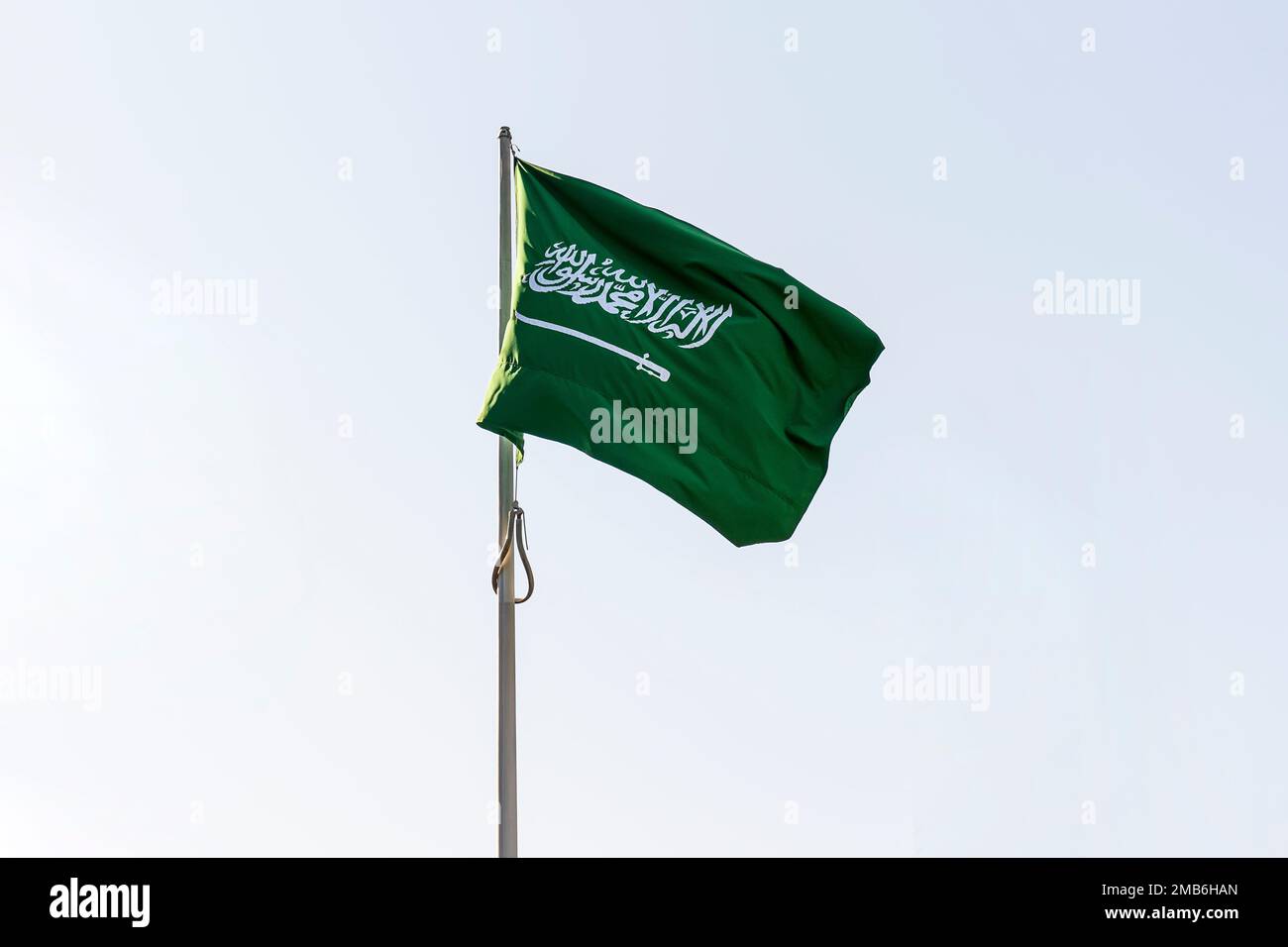flag of Saudi Arabia against the blue sky Stock Photo - Alamy