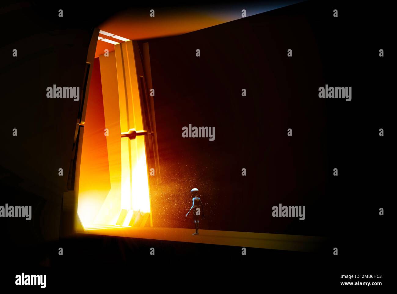 Portal with other worlds, alien spaceship. Door to other dimensions ...