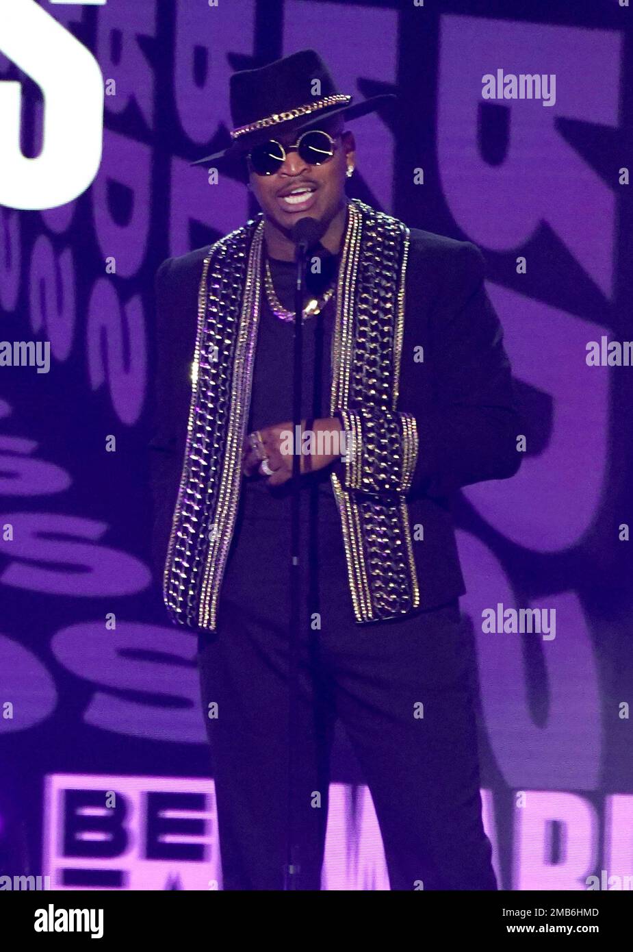 Ne-Yo introduces a performance by Gogo Morrow at the BET Awards on ...
