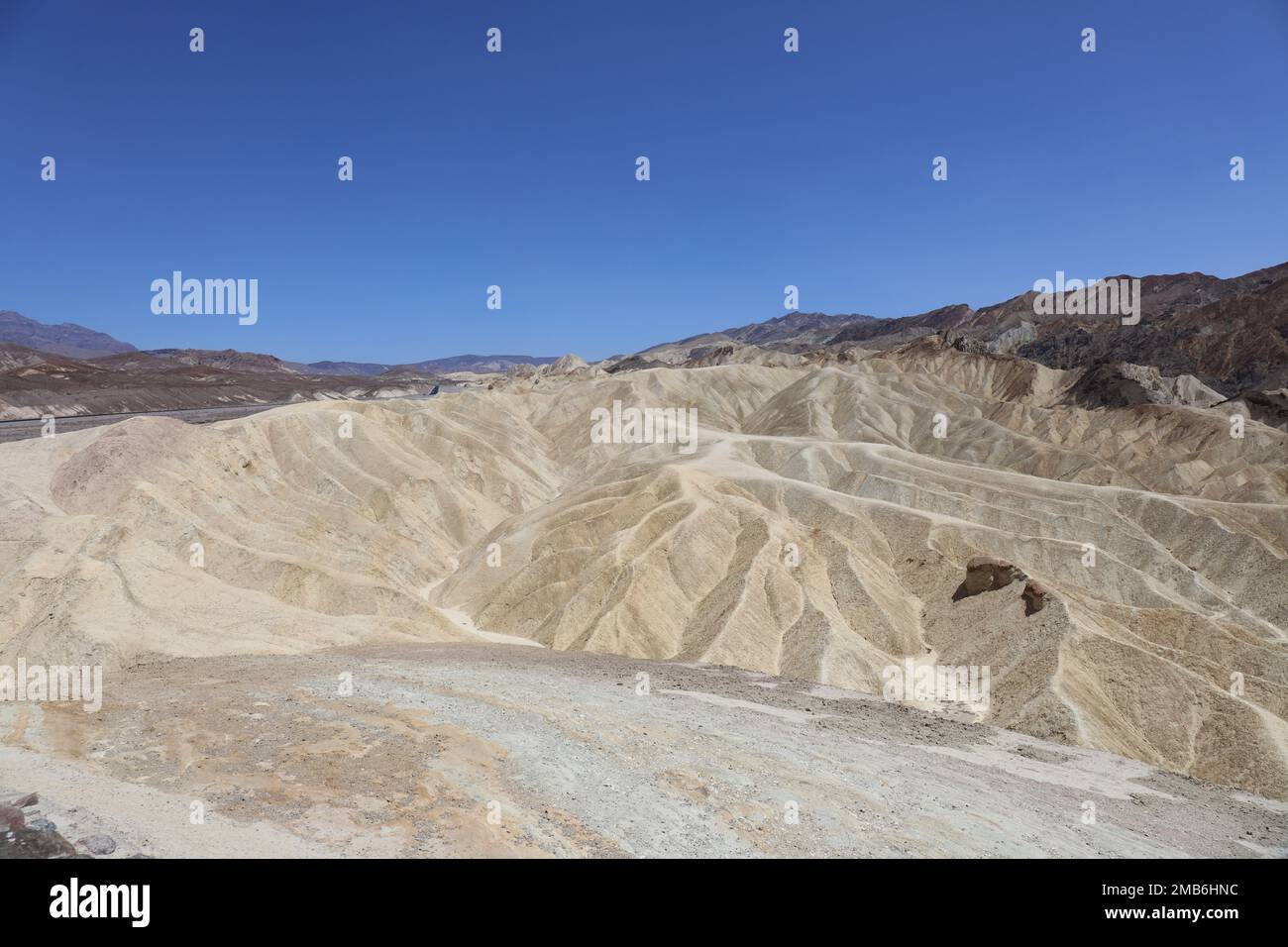 The desolate, barren, undulating landscape at Zabriskie Point in Death ...