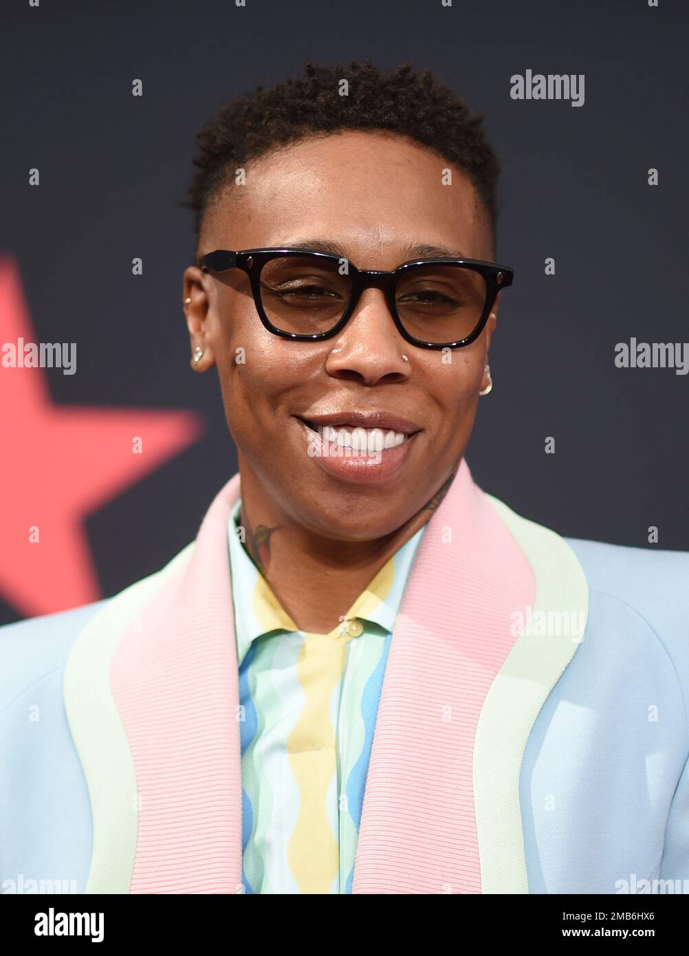Lena Waithe arrives at the BET Awards on Sunday, June 26, 2022, at the ...