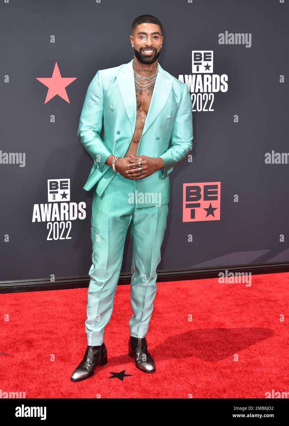 Skyh Alvester Black arrives at the BET Awards on Sunday, June 26, 2022 ...