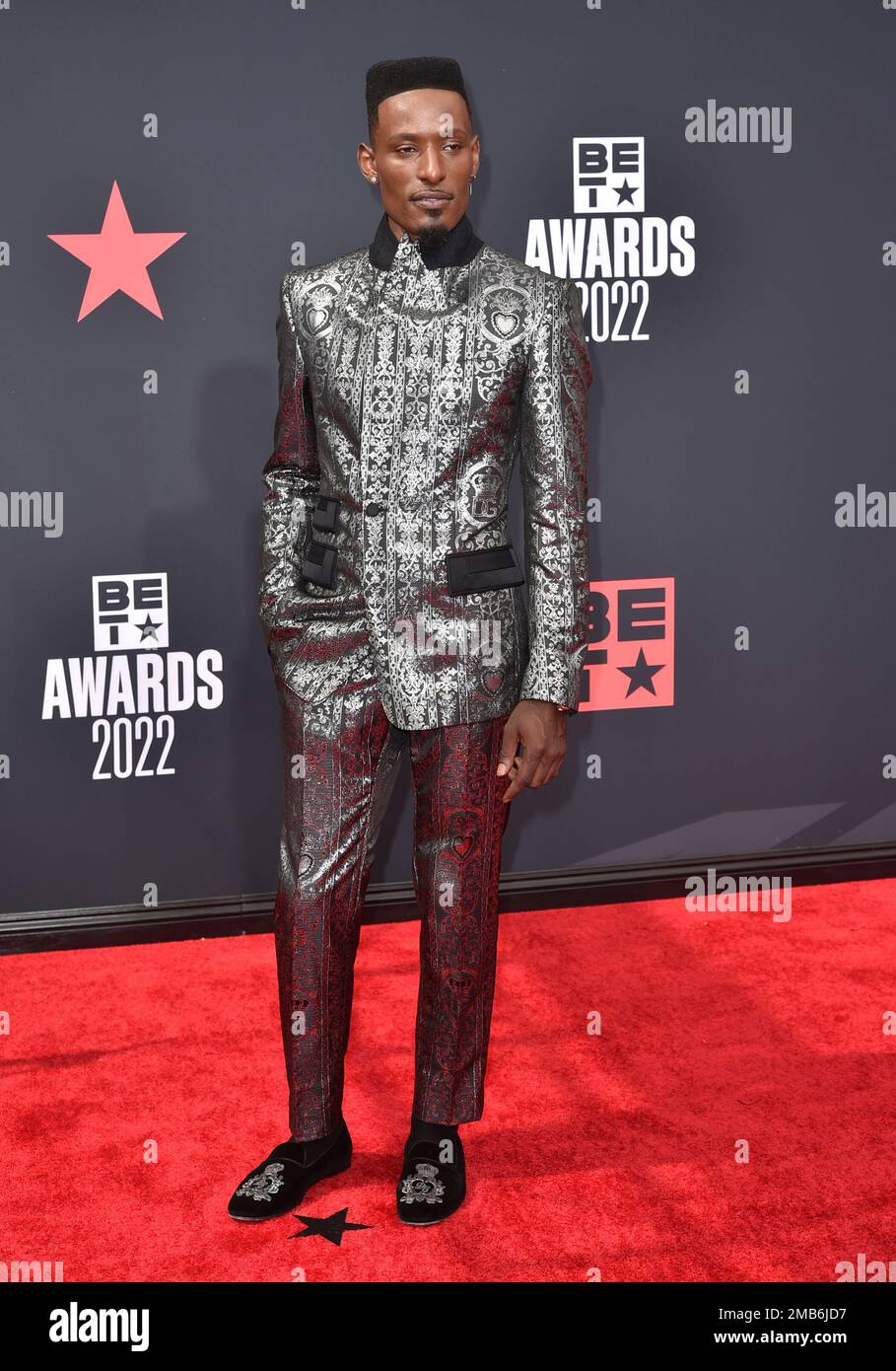 Dashaun Wesley arrives at the BET Awards on Sunday, June 26, 2022, at ...